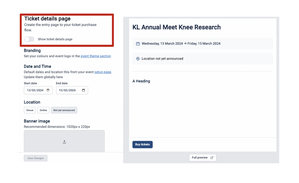 How to edit your delegate registration ticket details page