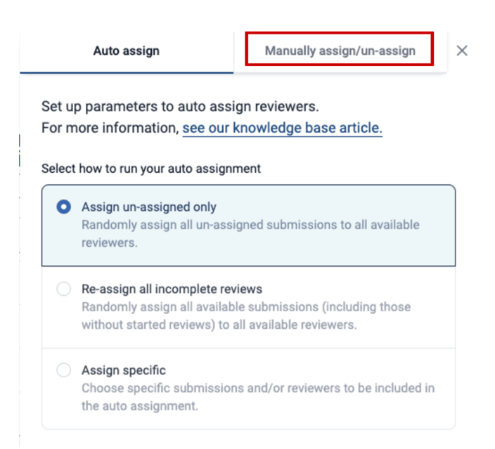 Assigning and unassigning a submission to a reviewer