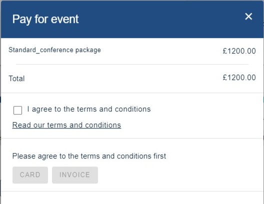 Creating and paying for a new event