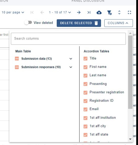 Export table data to Excel