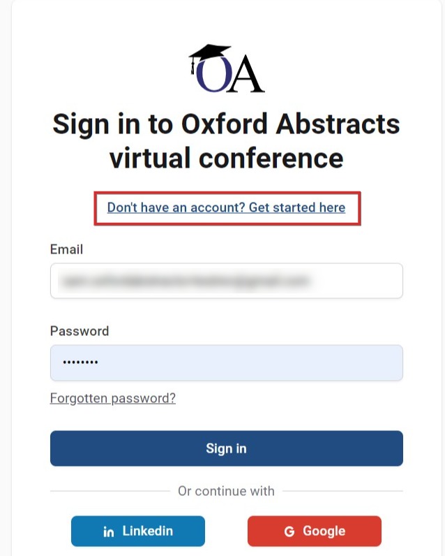 Setting up your conference program account