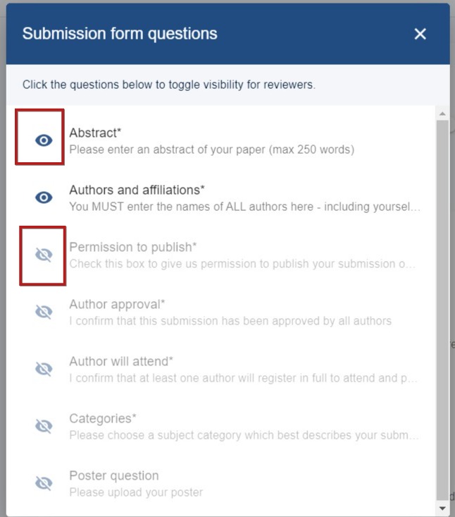 Controlling what the reviewer can see