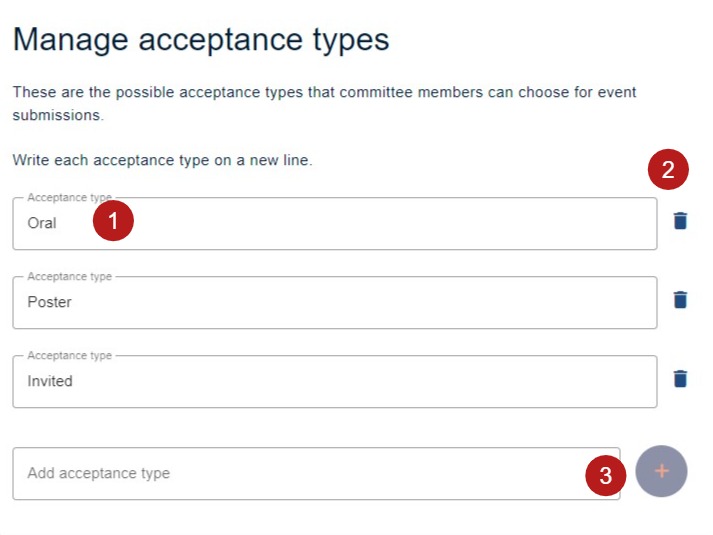 Acceptance types